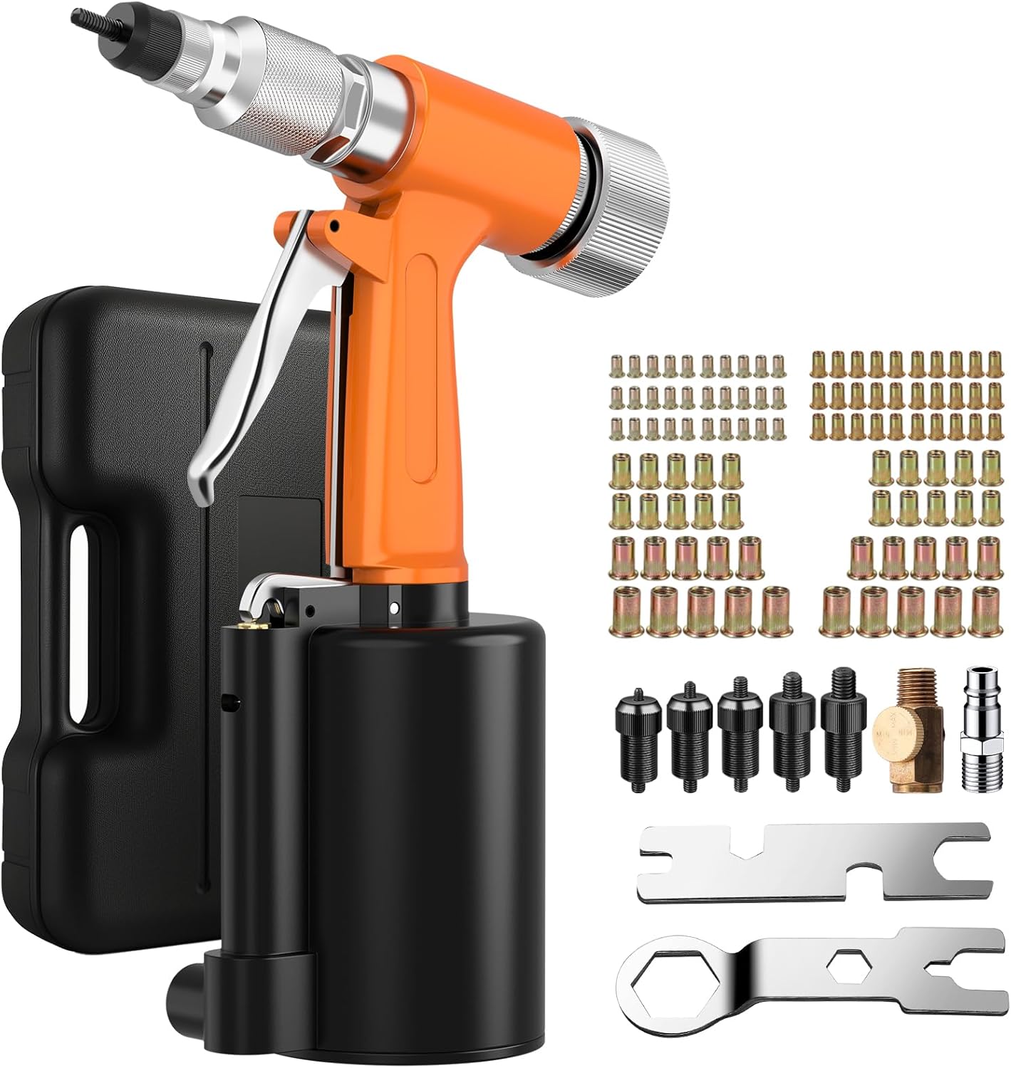 Proster Heavy Duty Pneumatic Rivet Nut Gun - with 100pcs Nut 5pcs ...