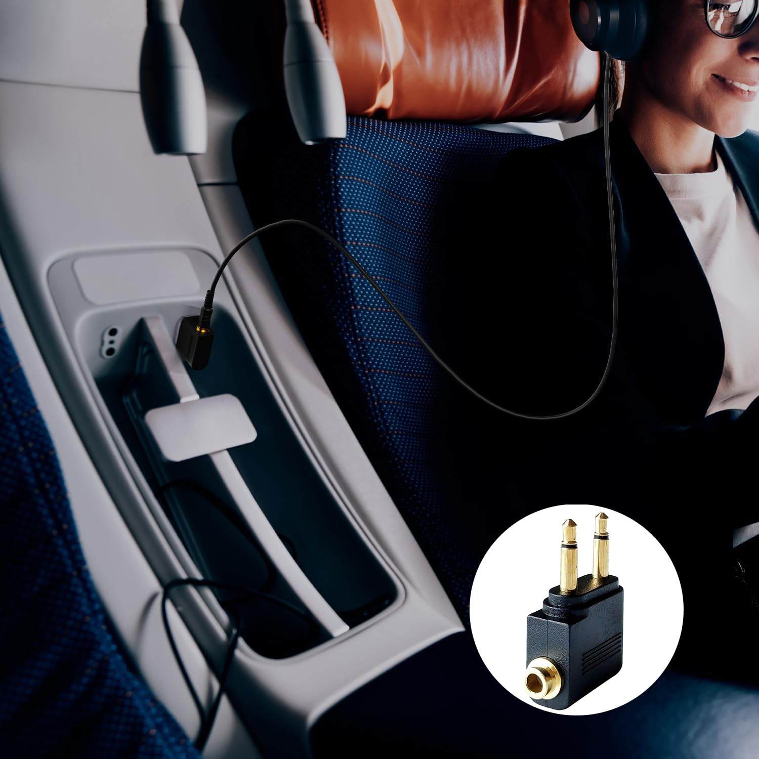 Snapklik.com : Airplane Headphone Adapter Dual Pin: Gold Plated 3.5mm ...