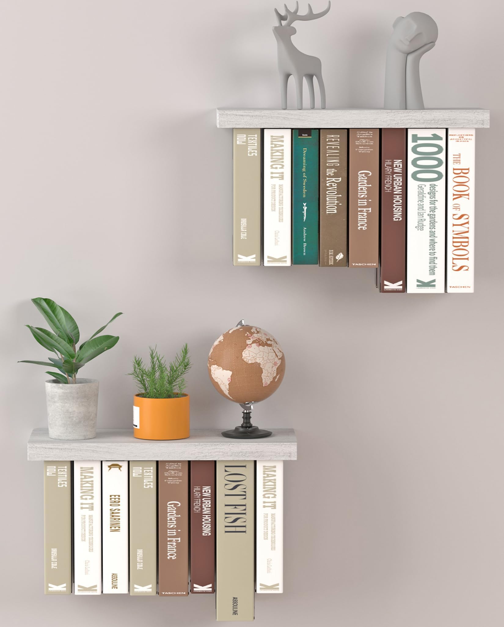 Amazon.com: Tohiasen Floating Book Shelves for Wall Mounted Set of 2 ...