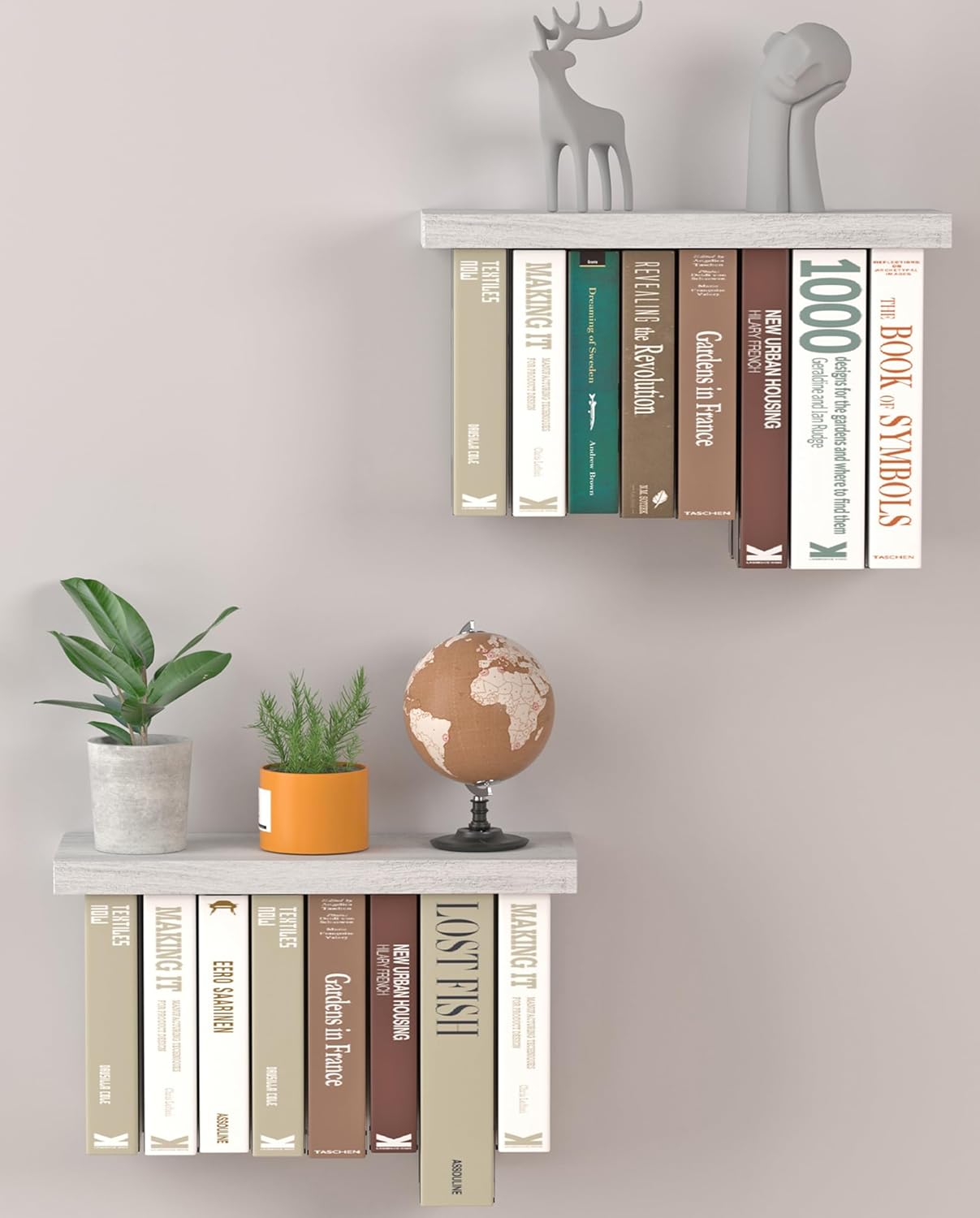 Amazon.com: Tohiasen Floating Book Shelves for Wall Mounted Set of 2 ...