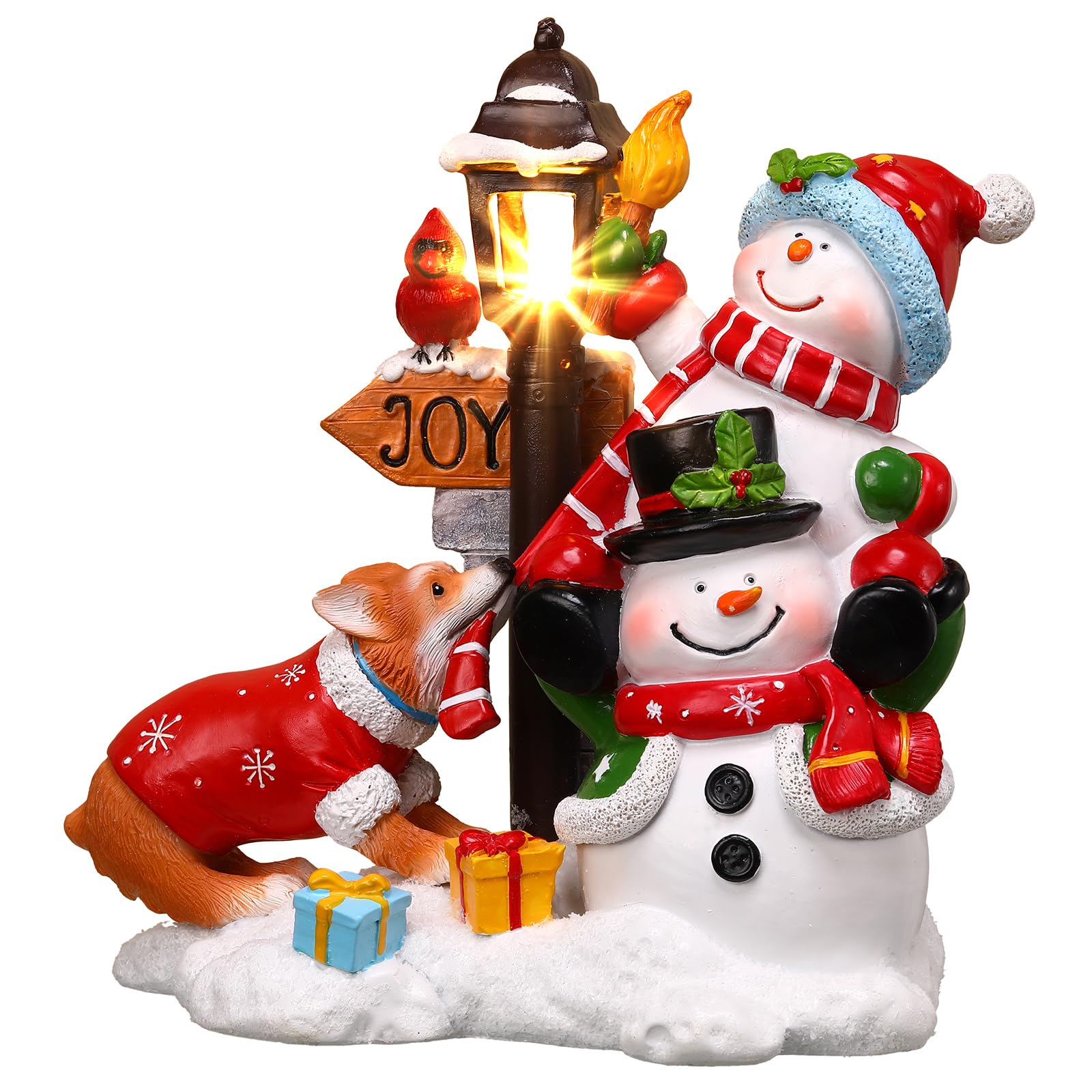 Amazon.com: Wonderjune Christmas Snowman Decoration Lighted Snowman ...