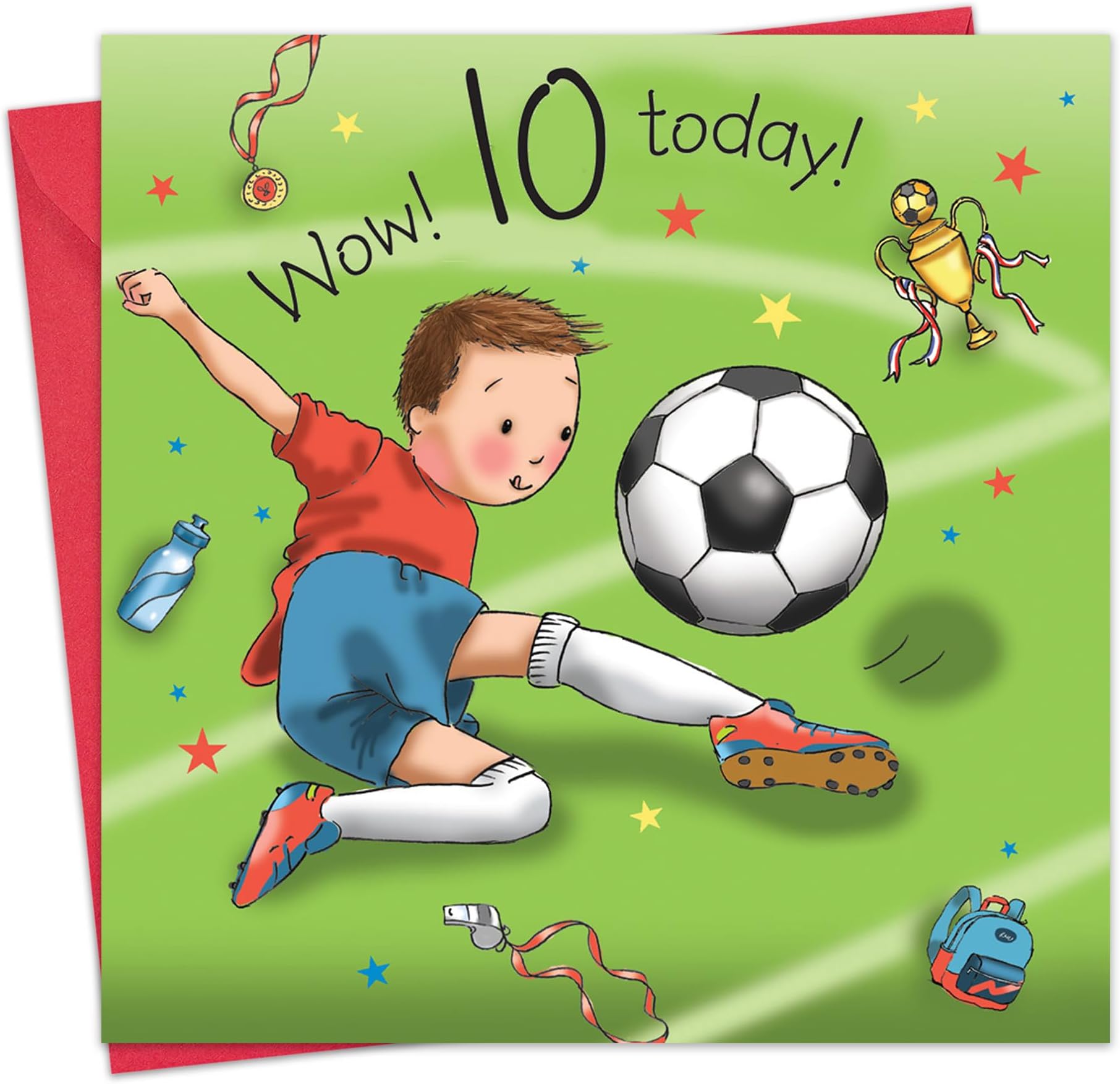 Football Birthday Card for Boy Girl - 10th Birthday Card for Him Her ...
