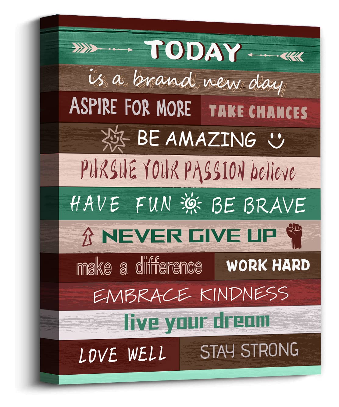 Today - Inspirational Motto Canvas Wall Art,Inspirational Quote Wall ...