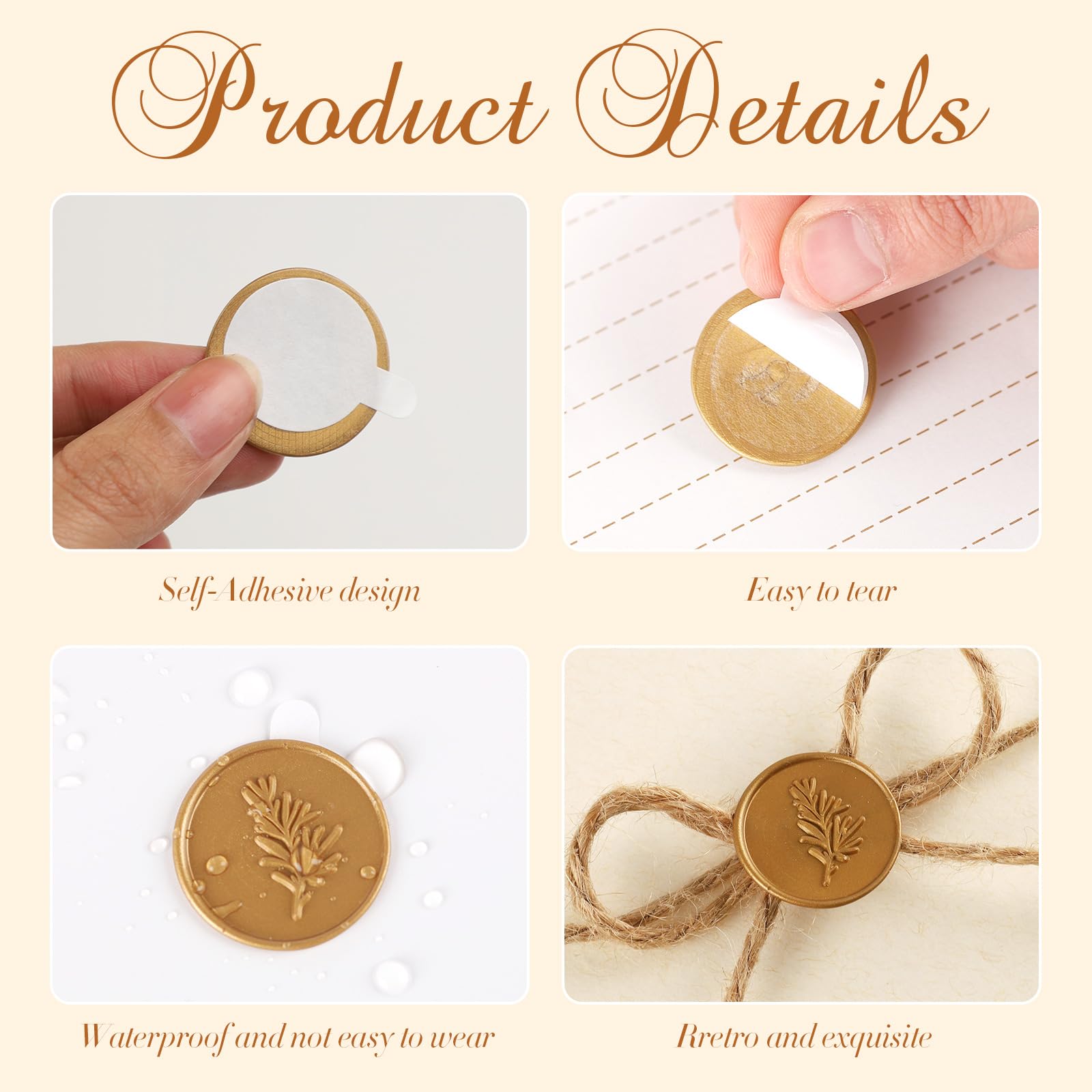 Snapklik.com : Wax Seal Stickers, 20 Pack Rosemary Wedding Invitation ...