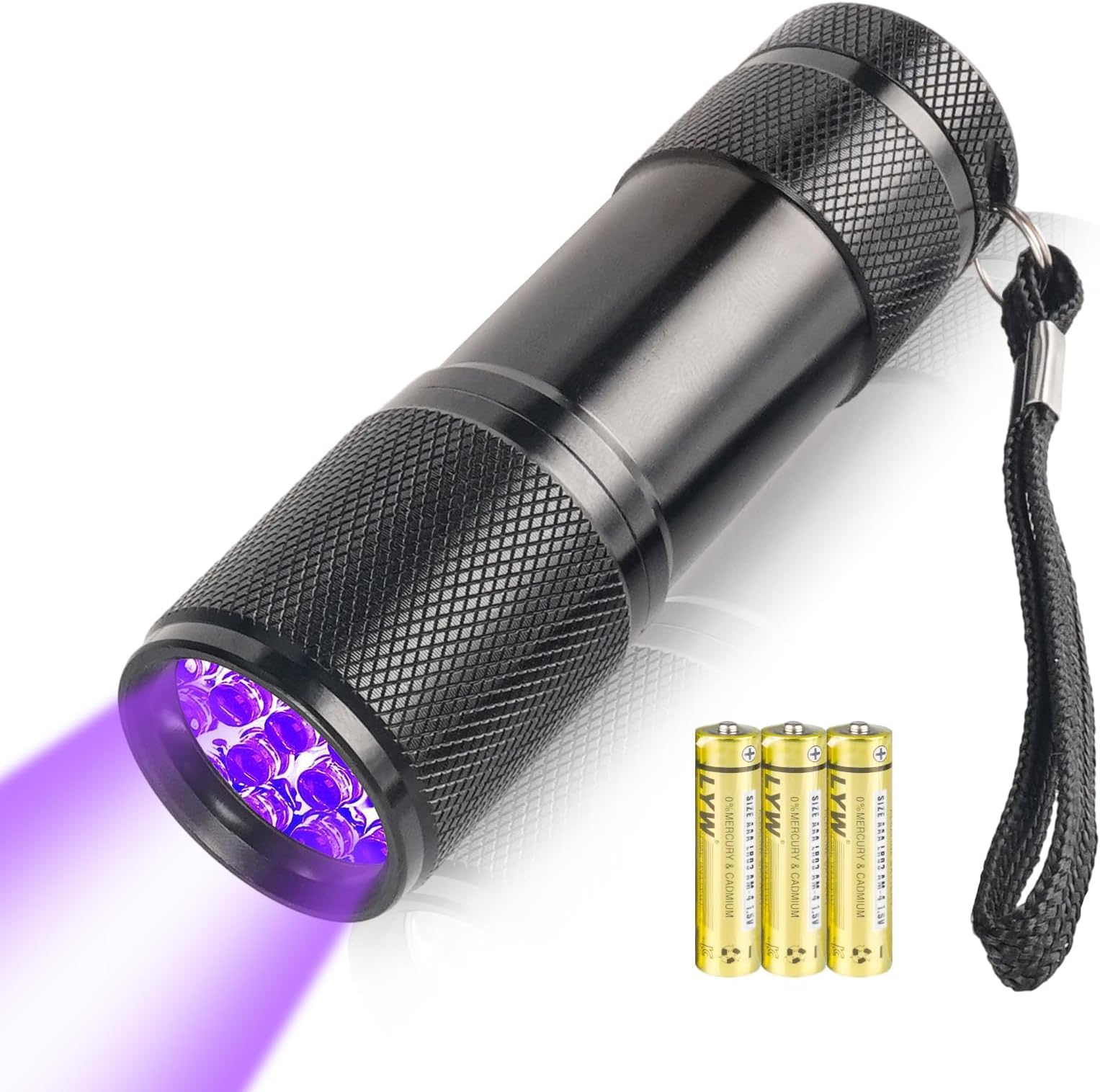 AUXHCYL UV Torch Light,9 LED 395nm Ultraviolet Flashlight Torch, Black ...