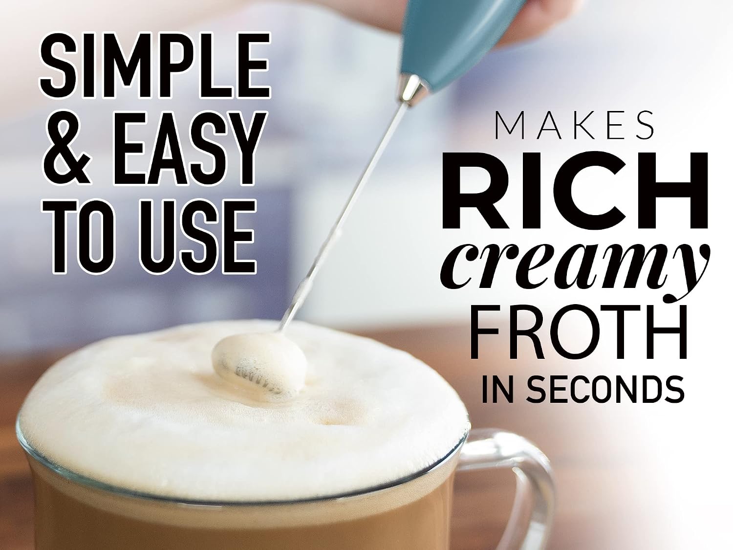 HIGH SPEED MILK FROTHER For Coffee With UPGRADED STAND – Multi-Use ...