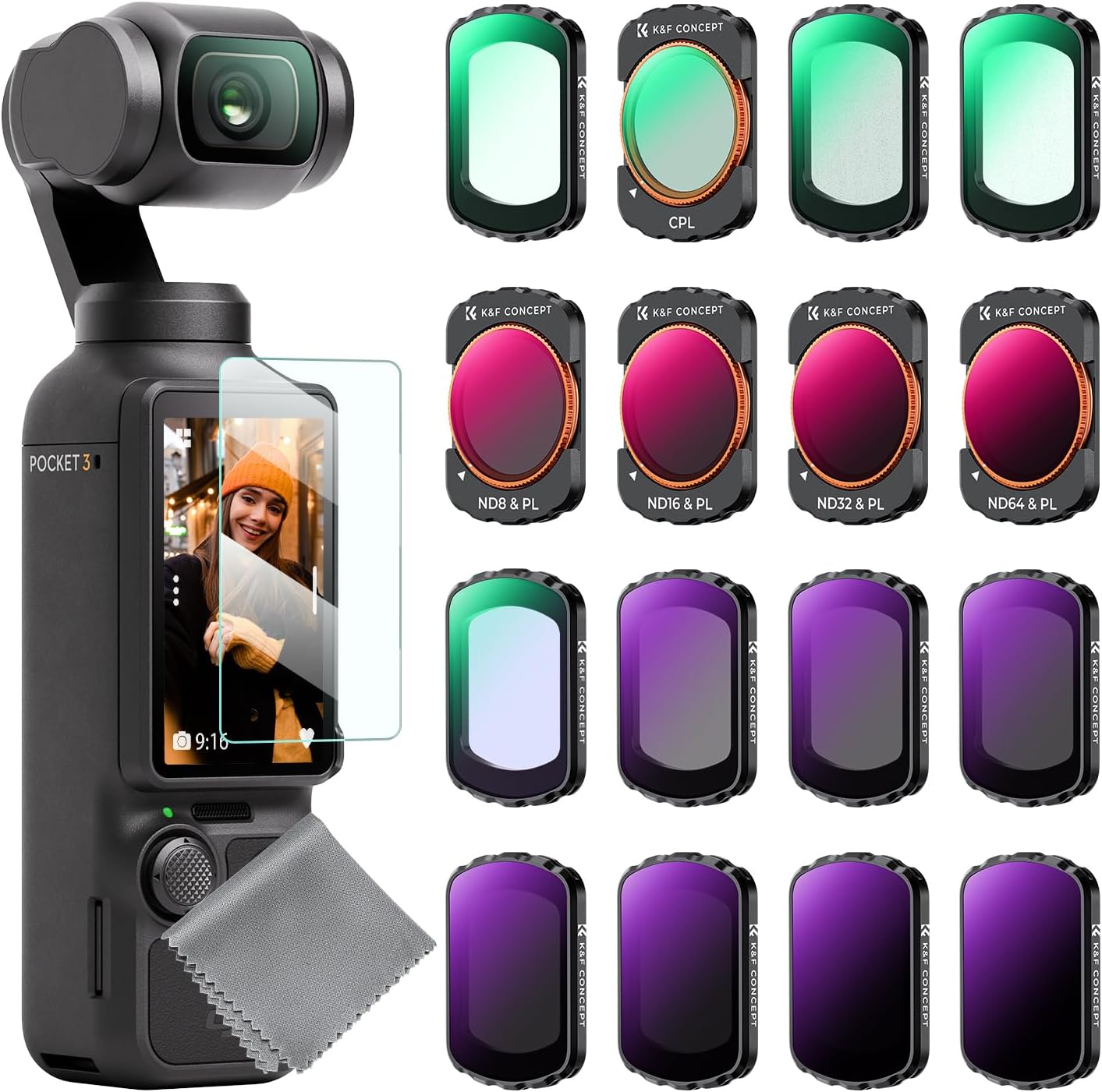 Amazon.com : BRDRC Pocket 3 ND Filters Set, 6 Pack - CPL ND4 ND8 ND16 ...