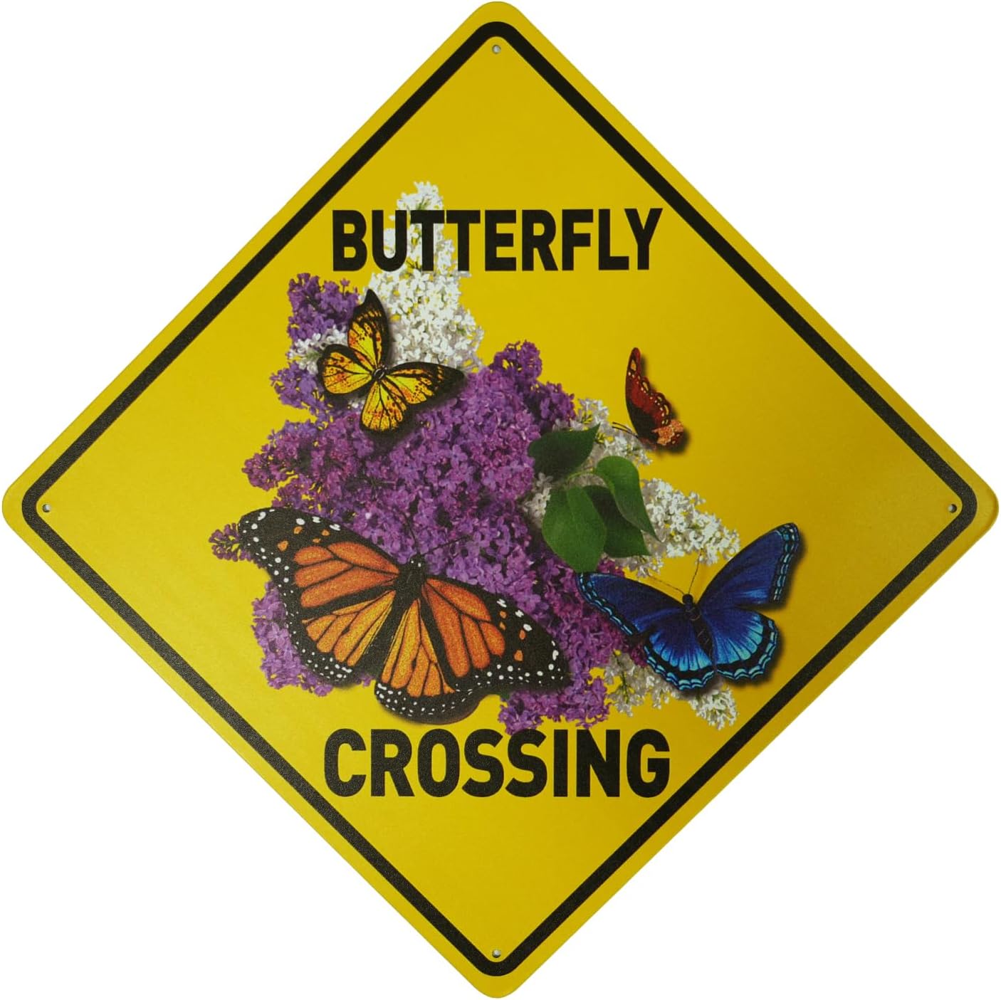 Amazon.com: BTHUKO Butterfly Crossing 12" X 12" Aluminum Sign : Home ...