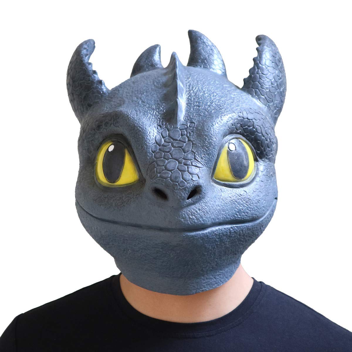 Buy FUGUI Dragon Toothless Night Fury Toy Latex Face Helmet Cosplay ...