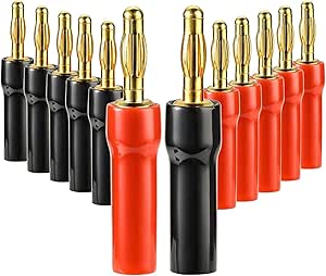 Amazon.com: High Current Screw Type 4mm Banana Male Stackable Connector ...