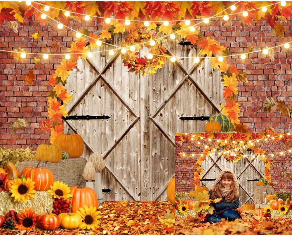 Amazon.com : Fall Thanksgiving Backdrops for Photography Pumpkin Barn ...