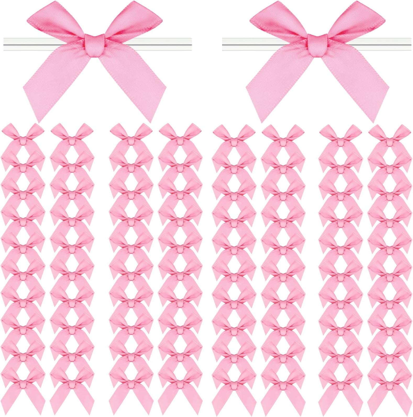 Amazon.com: Christmas Twist Tie Bows, 100 Pcs Satin Twist Tie Bows for Treat Bag Satin Ribbon ...