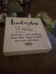 Amazon.com: Inspirational Wood Box Sign Leadership Quote Wooden Block ...