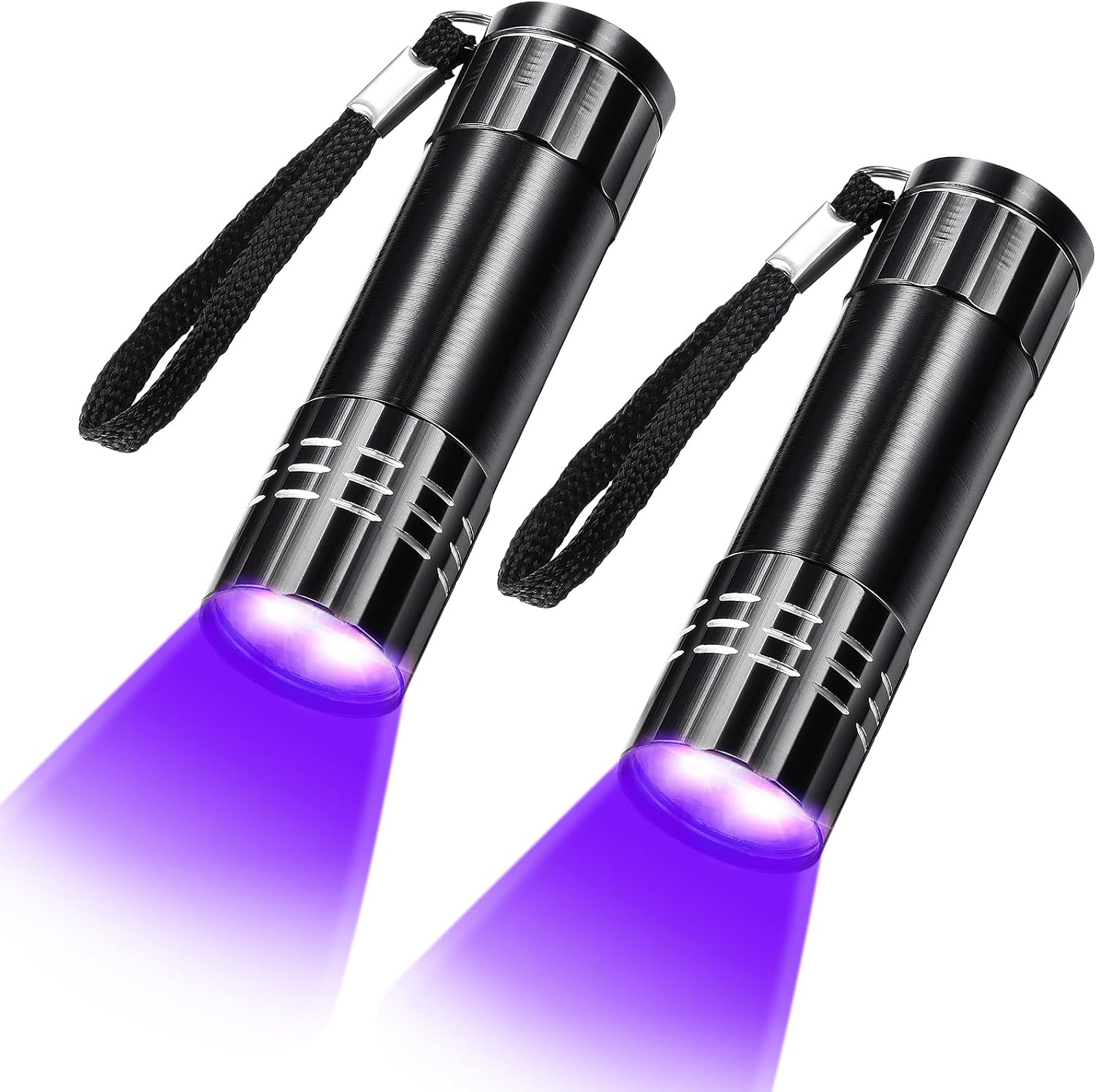 Riakrum 2 Pcs UV Blacklight Flashlights LED Handheld Mini Light ...