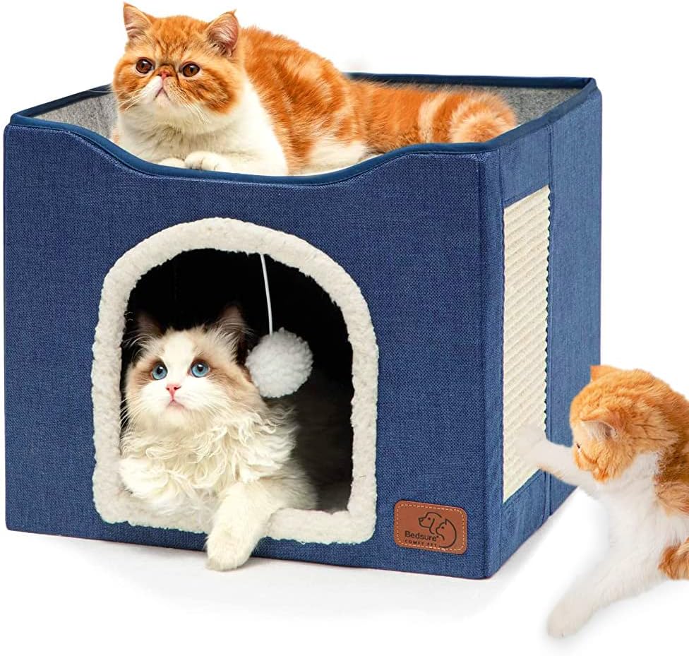 Qpets® Cat Beds for Cats Large Cat House Cat Cave for Pet Cat House ...