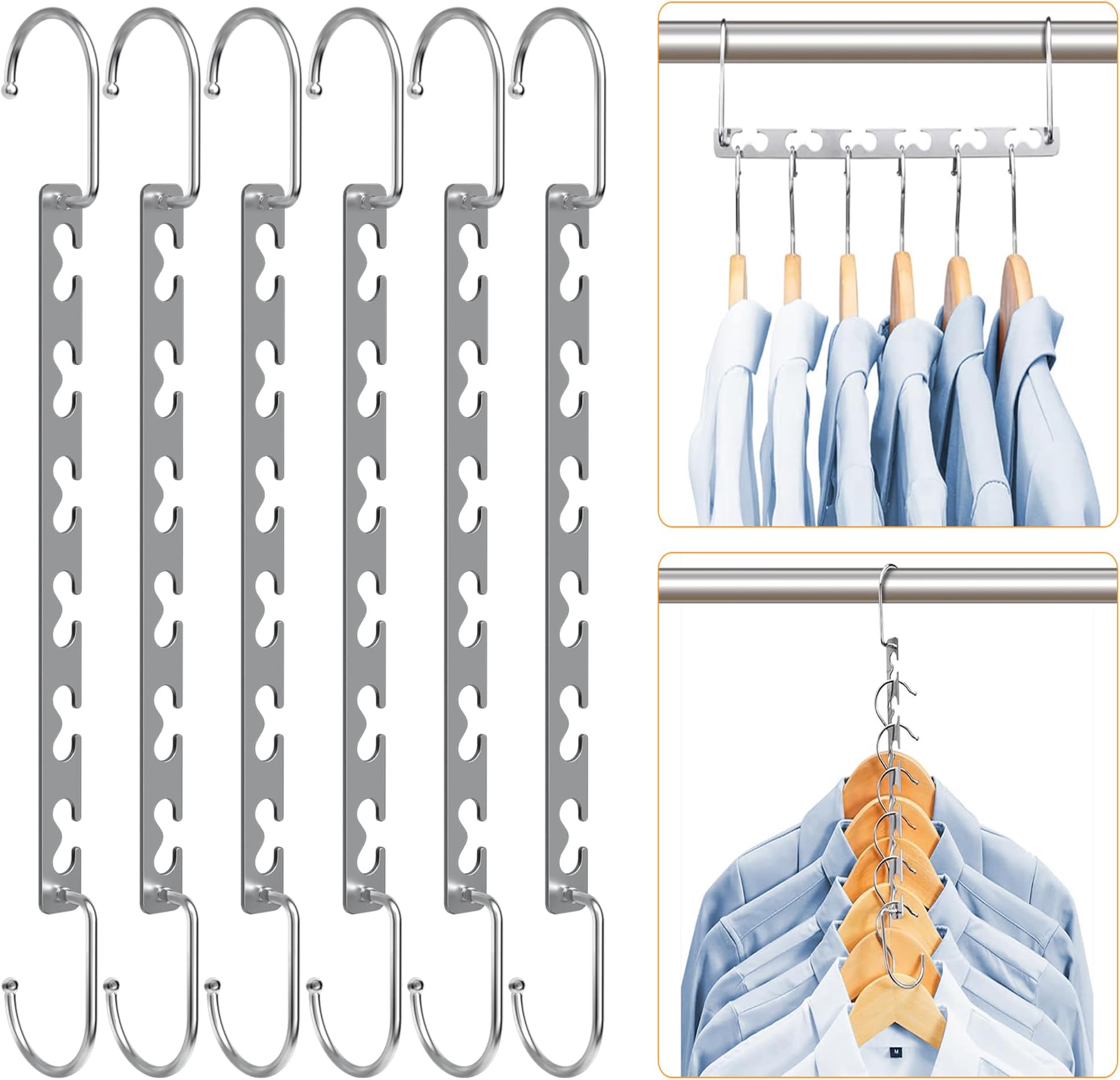 Amazon.com: HOUSE DAY Sturdy Plastic Space Saving Hangers Cascading ...