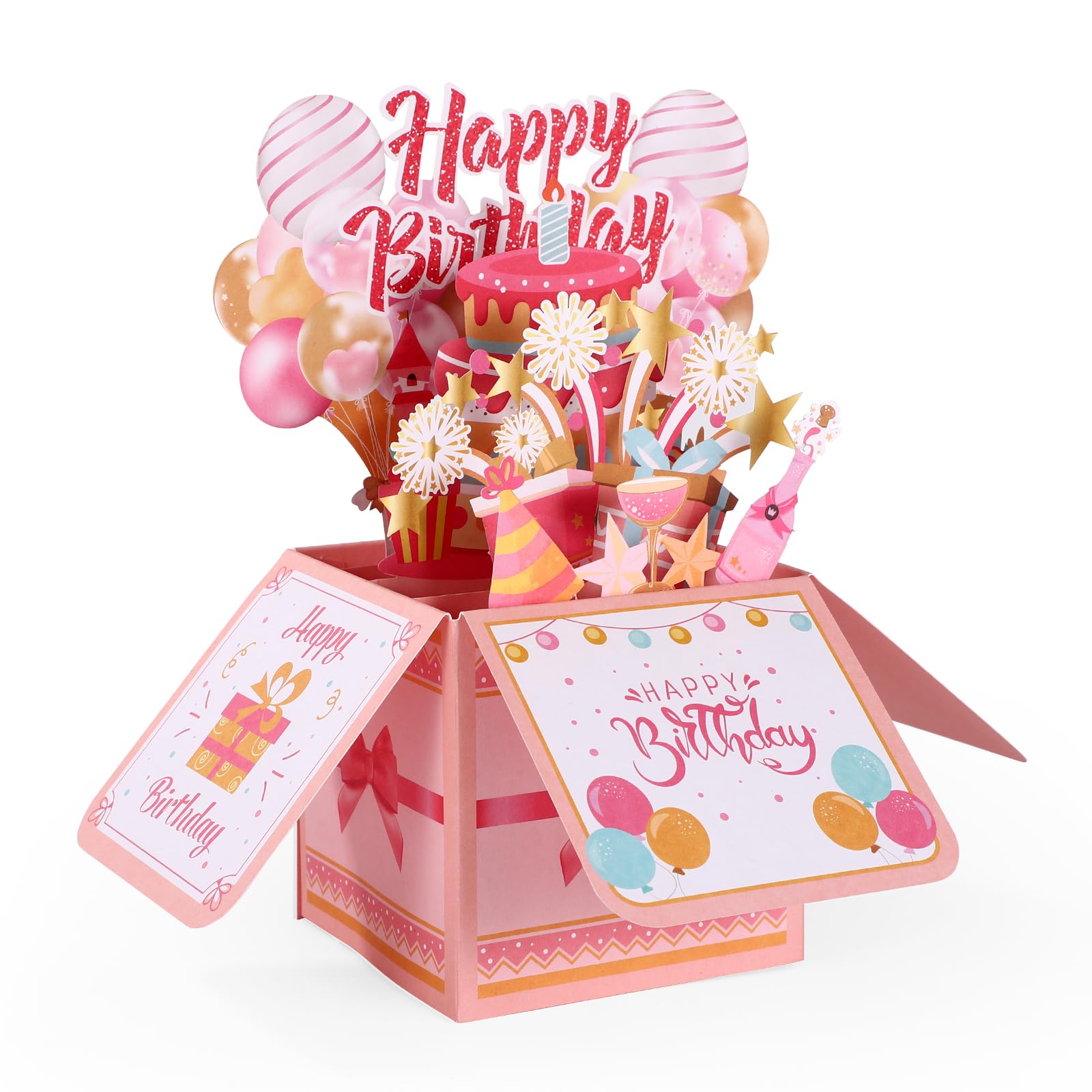 Snapklik.com : Happy Birthday Pop Up Card, Colorful Balloons ...