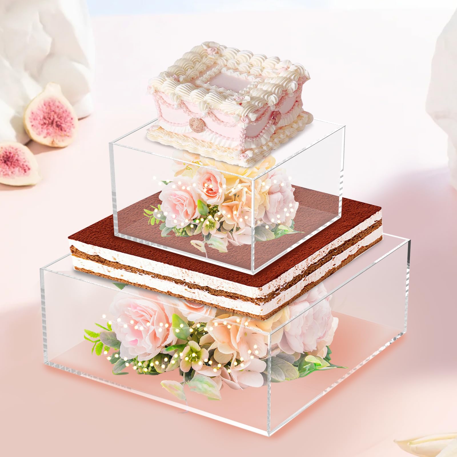 Display Stand For Square Cakes 4 Tier Clear Acrylic Square Cupcake