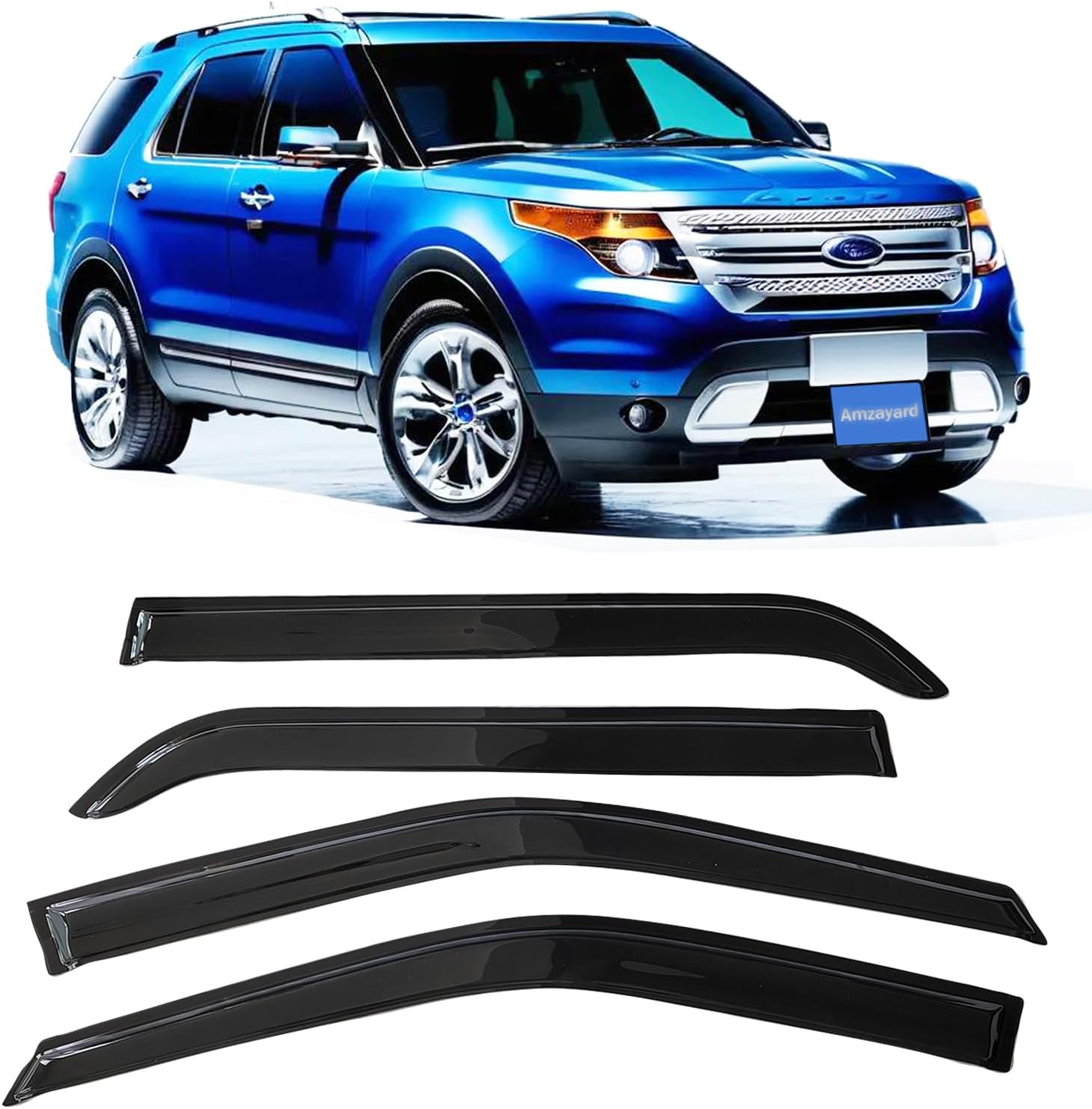 Amazon.com: Out-Channel Window Visors Rain Guards for Ford Explorer ...