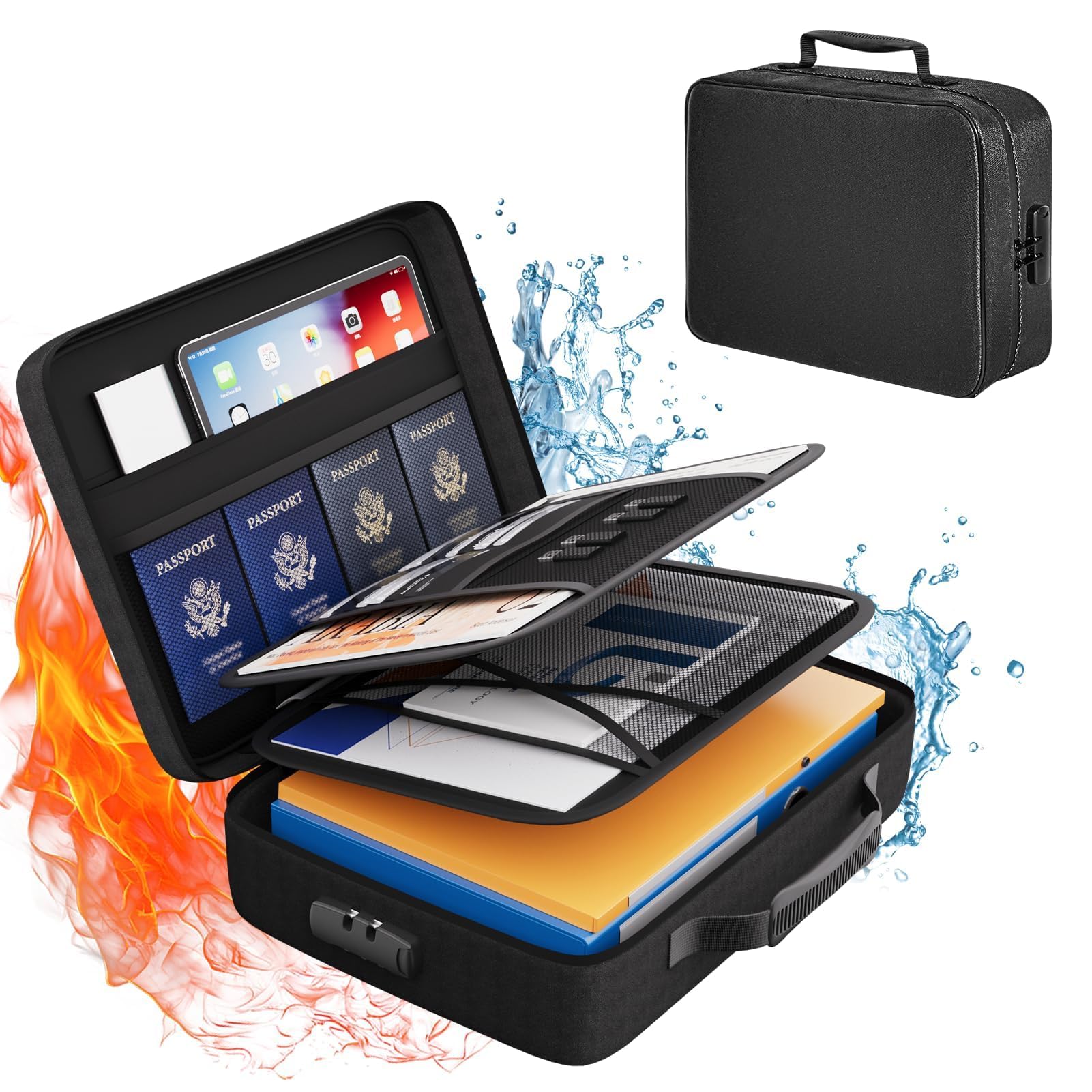SPECILITE Fireproof Document Bag with Lock, Waterproof and Fire Proof ...