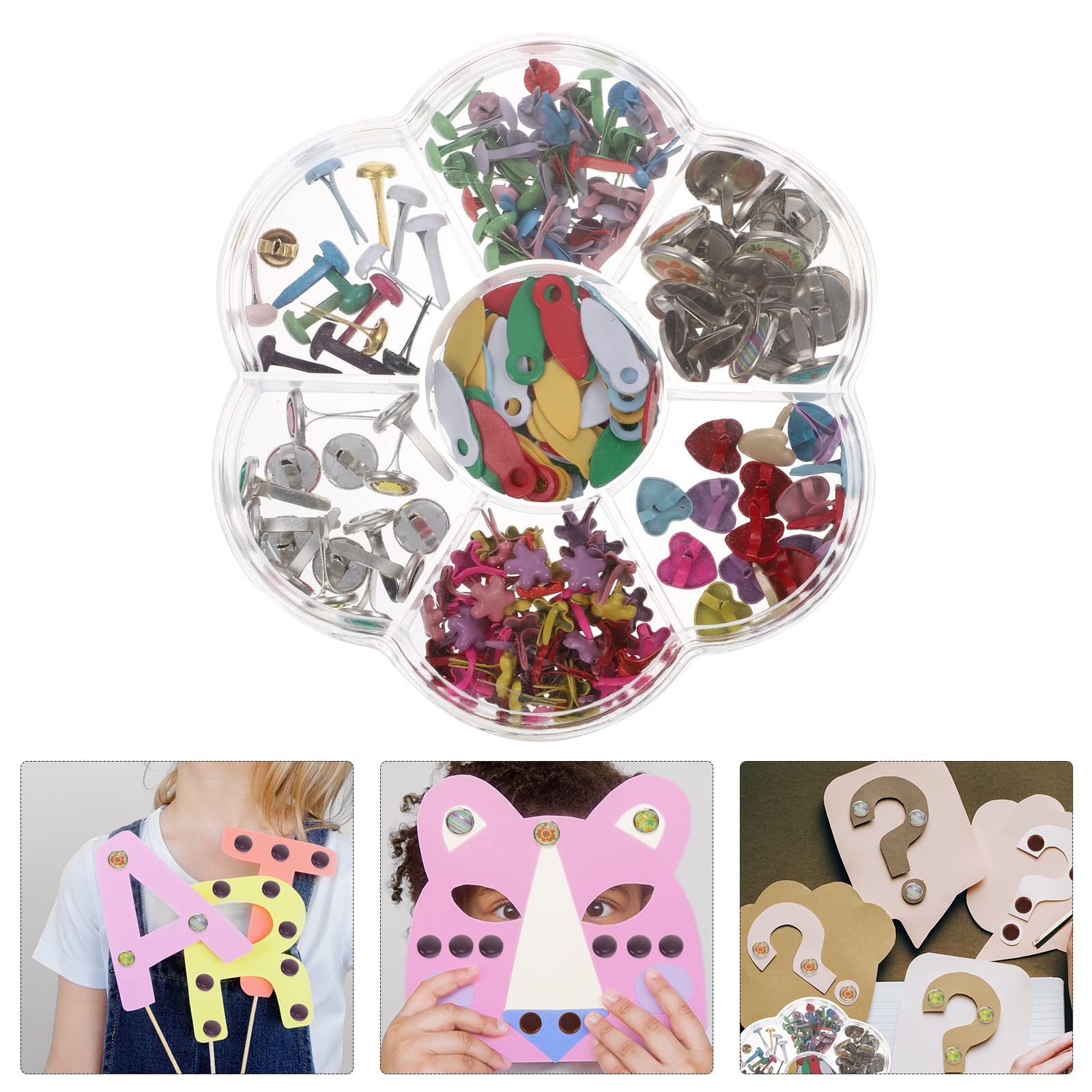 Mini Metal Paper Fasteners Scrapbooking Supplies Pastel Metal Brads For ...