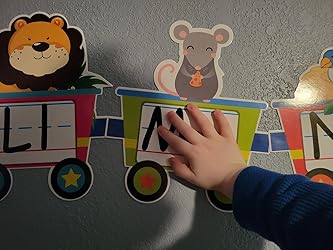 Amazon.com: Alphabet Train Bulletin Board Set Animals Alphabet Cards ...
