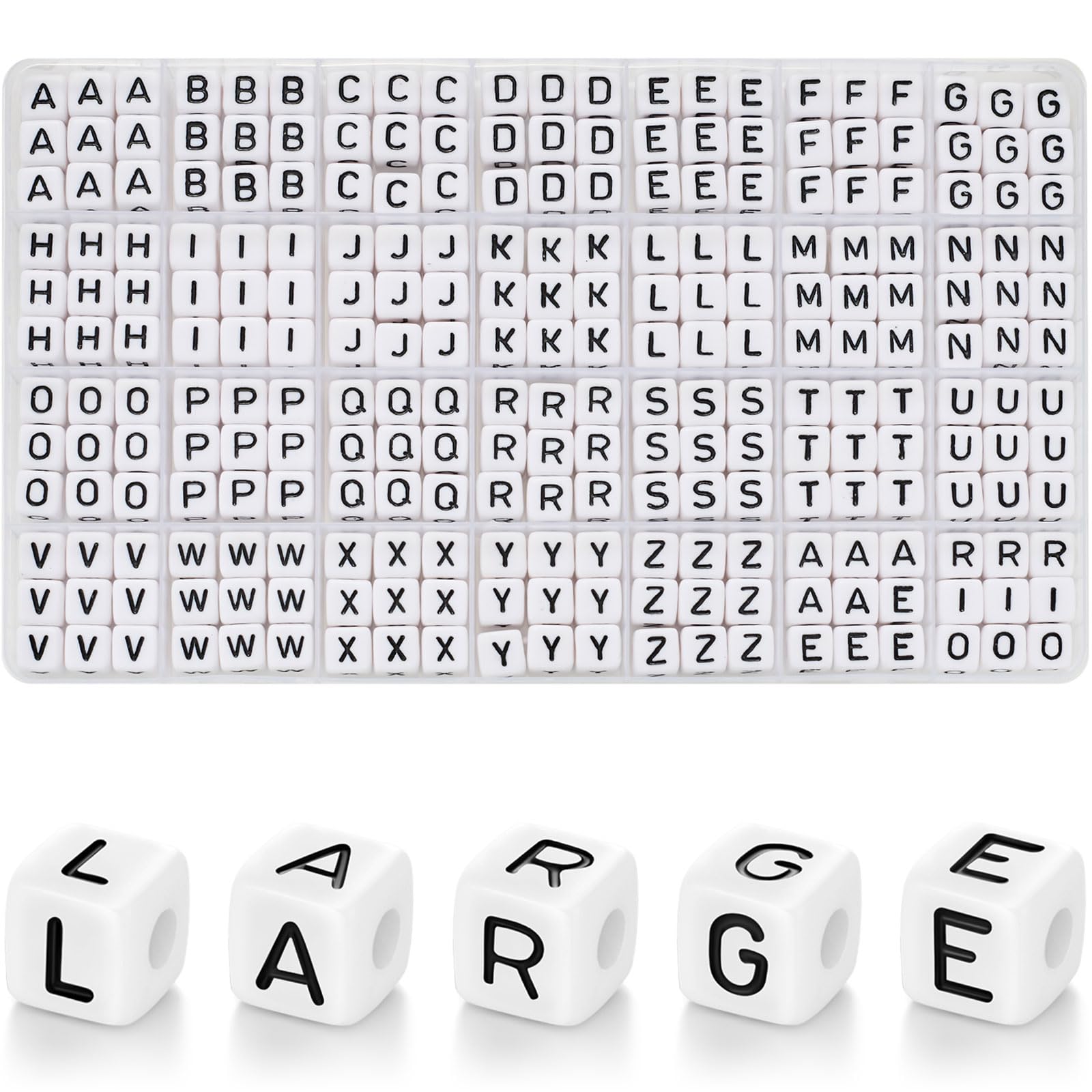 Amazon.com: DoDoBeads 252 Pcs Large Letter Beads, 10×10mm Big Square ...