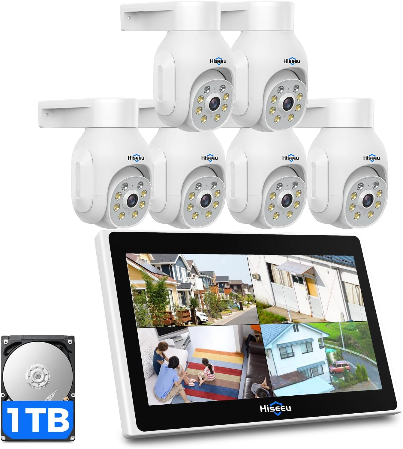 Amazon.com : Hiseeu Wireless Security Camera System, 4PCS 5MP and 2PCS ...