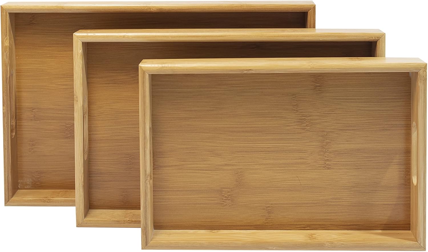 Ecowood Set de 3 Charolas de Madera de Bambú. Ideales para Servir y ...