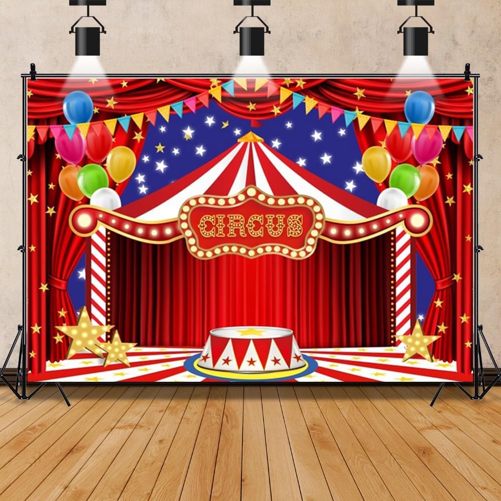Amazon.com : Circus Backdrop 9x6ft Carnival Backdrop Red Circus Tent ...