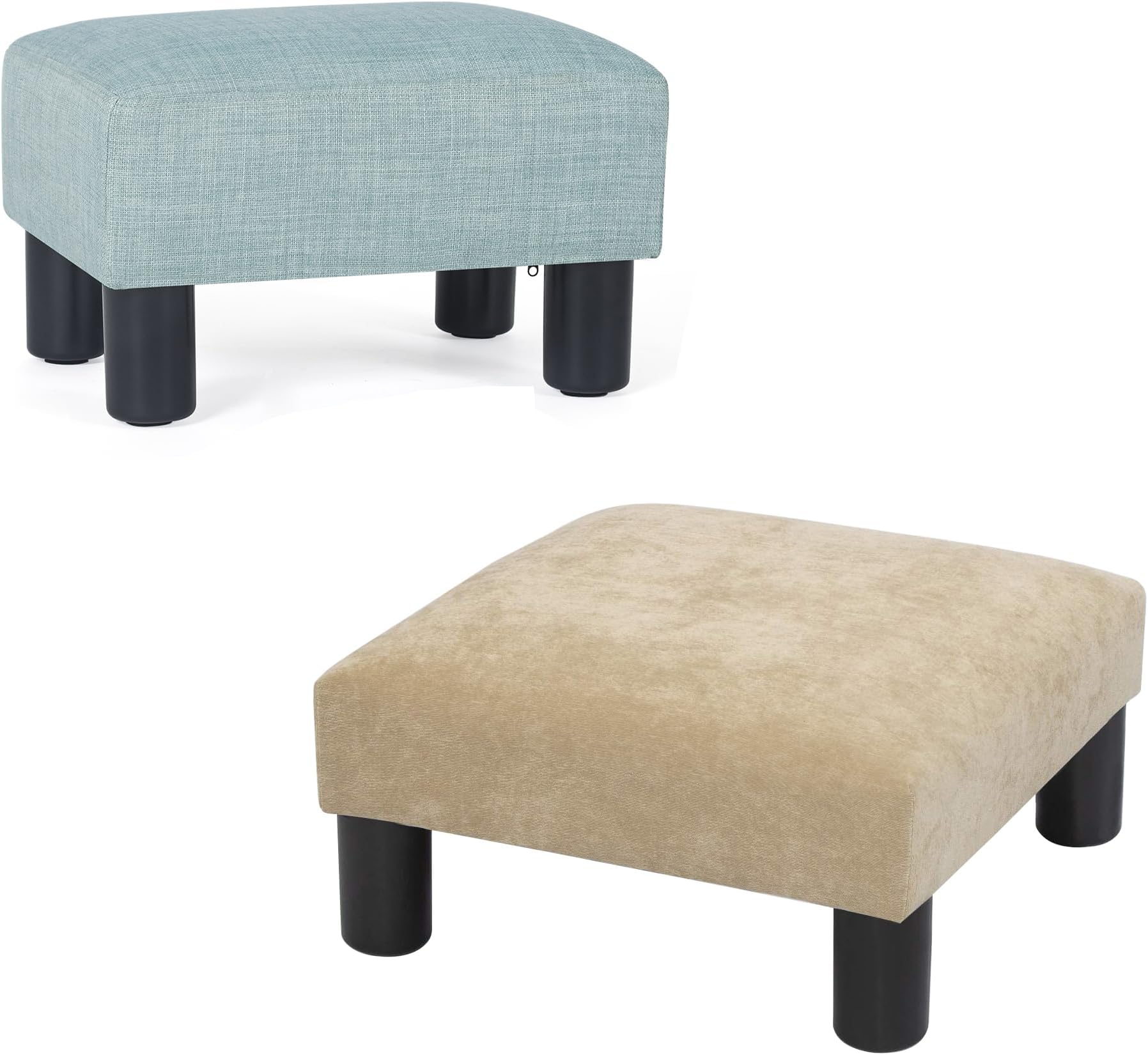 Amazon.com: Adeco Small Square Ottoman with Plastic Legs for Footrest ...