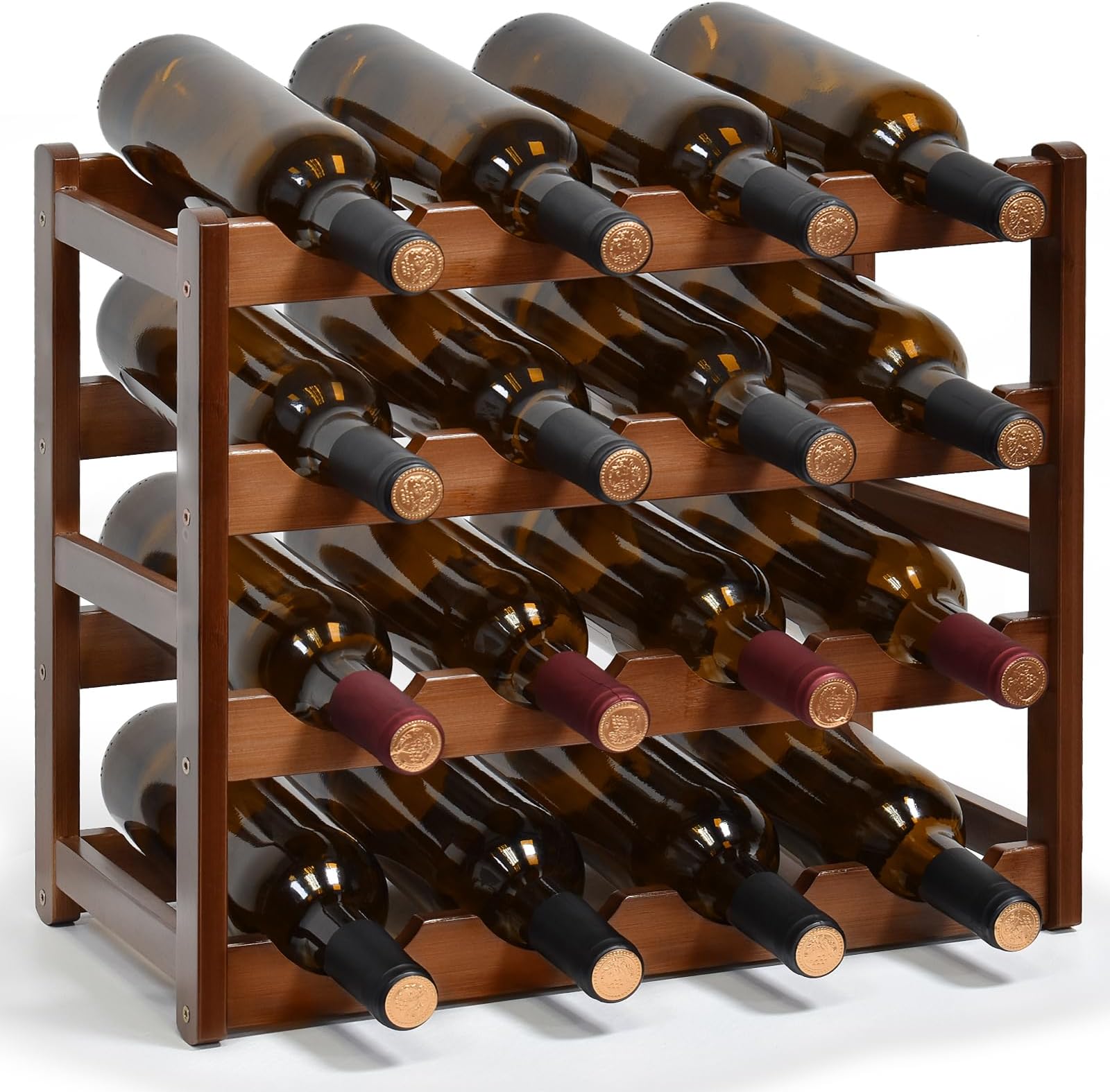 Amazon.com: X-cosrack Wine Rack 16 Bottles Stackable Wine Racks Free ...