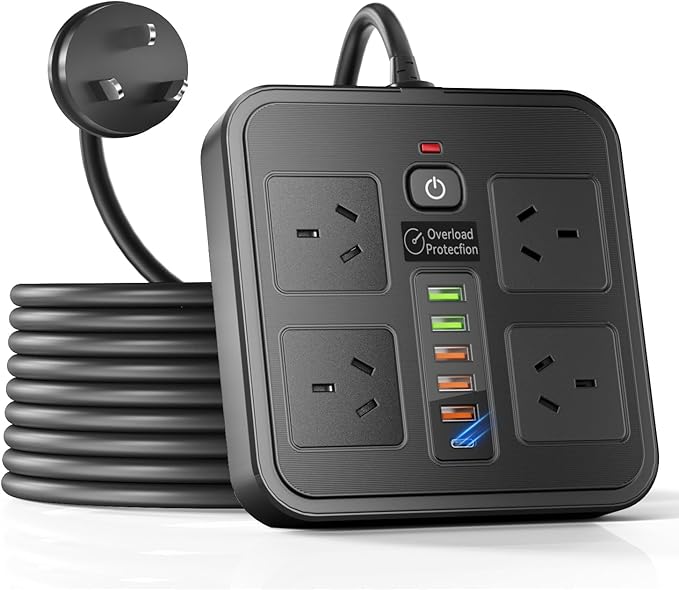 AUSELECT Powerboard USB, 10IN1 Power Strip USB C, Power Board Surge ...