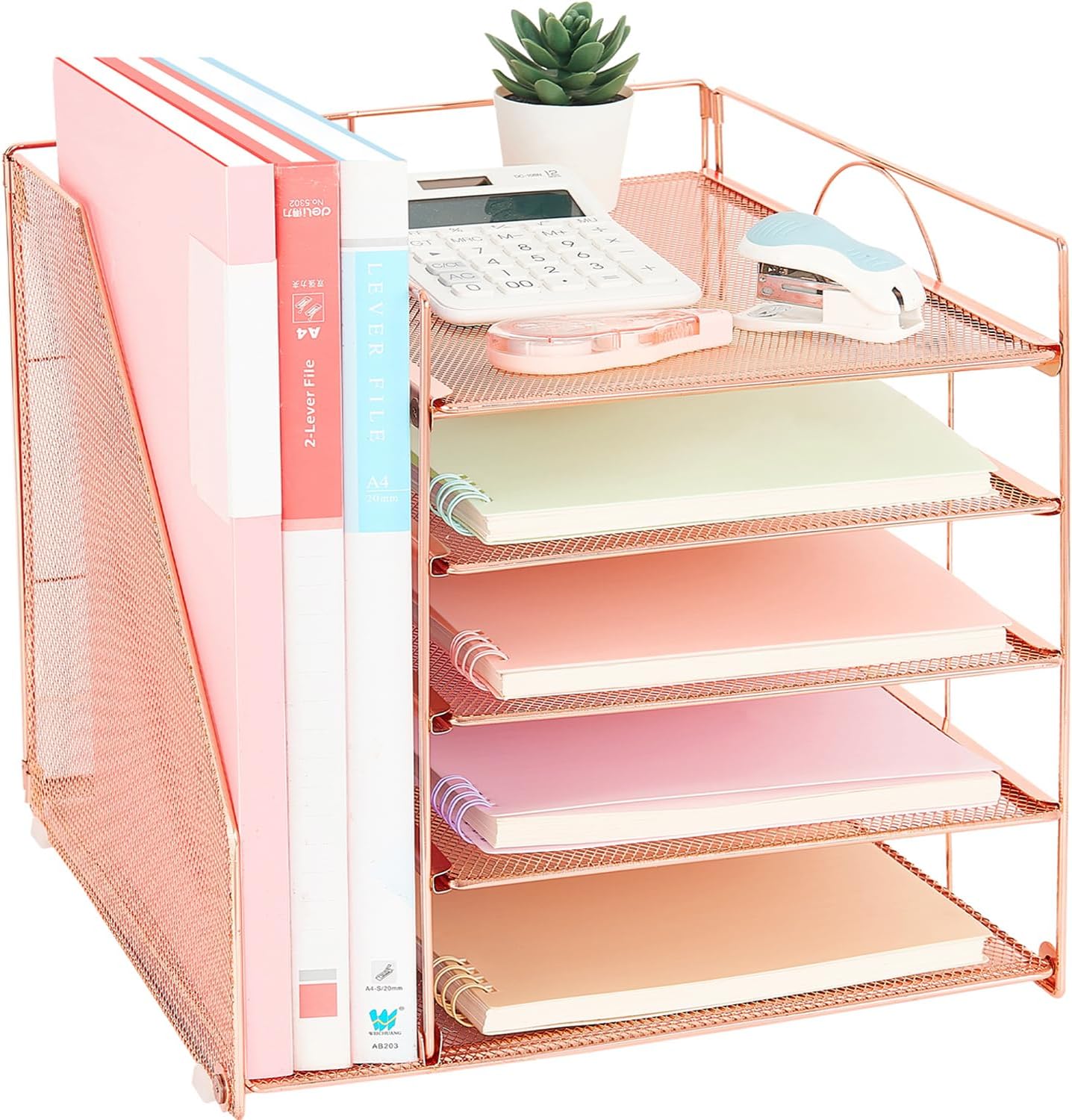 LEKETREE Desk Organizers and Accessories, 5-Tier Paper Letter Tray ...