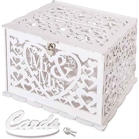 Amazon.com: OurWarm Wedding Card Box PVC Hollow Wedding Envelope Box ...
