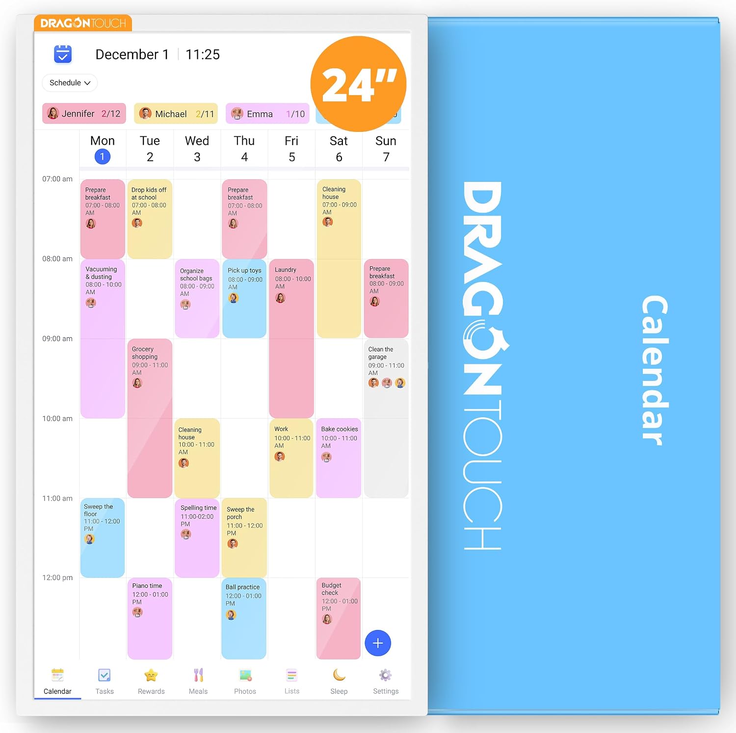 Amazon.com: Dragon Touch 24 inch Digital Calendar Chore Chart ...