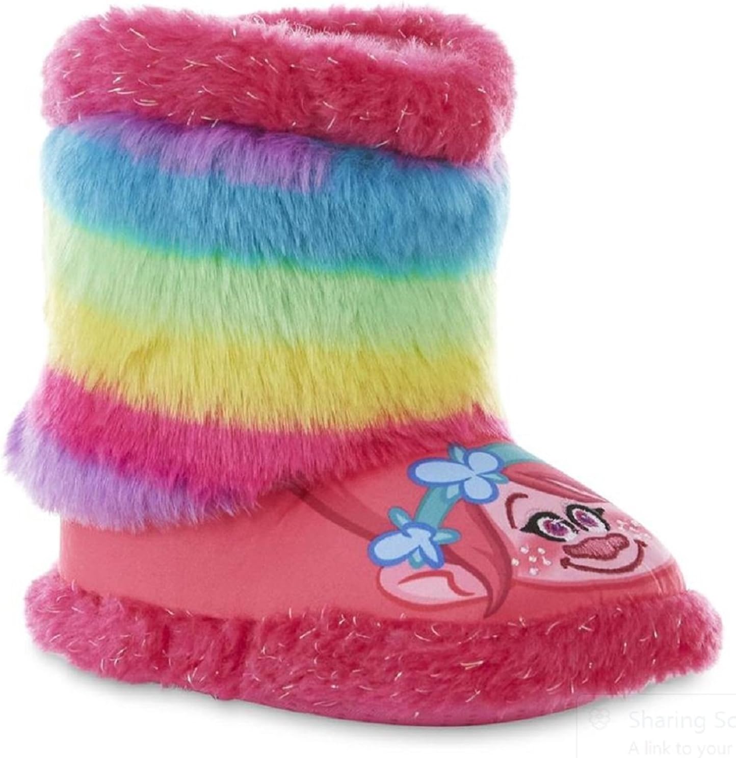 Amazon.com | Dreamworks Toddler Girls' Trolls Pink/Rainbow Bootie ...