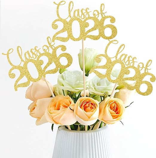 Amazon.com: Mljsh Graduation Decorations Class of 2026, 12 PCS Gold ...