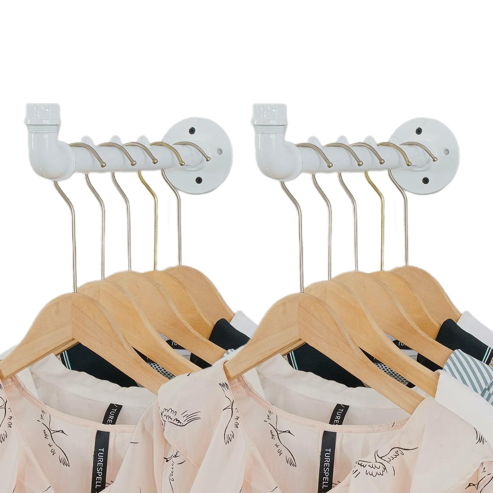 Amazon.com: Industrial Wall Pipe Clothing Racks - Heavy Duty Metal ...