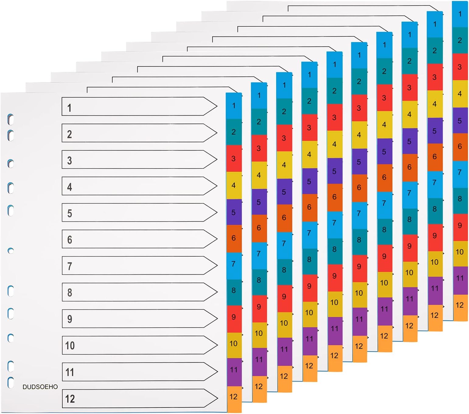 A4 Wide Colour Tabs 【10 Pack】 File Dividers Coloured Mylar Multi ...