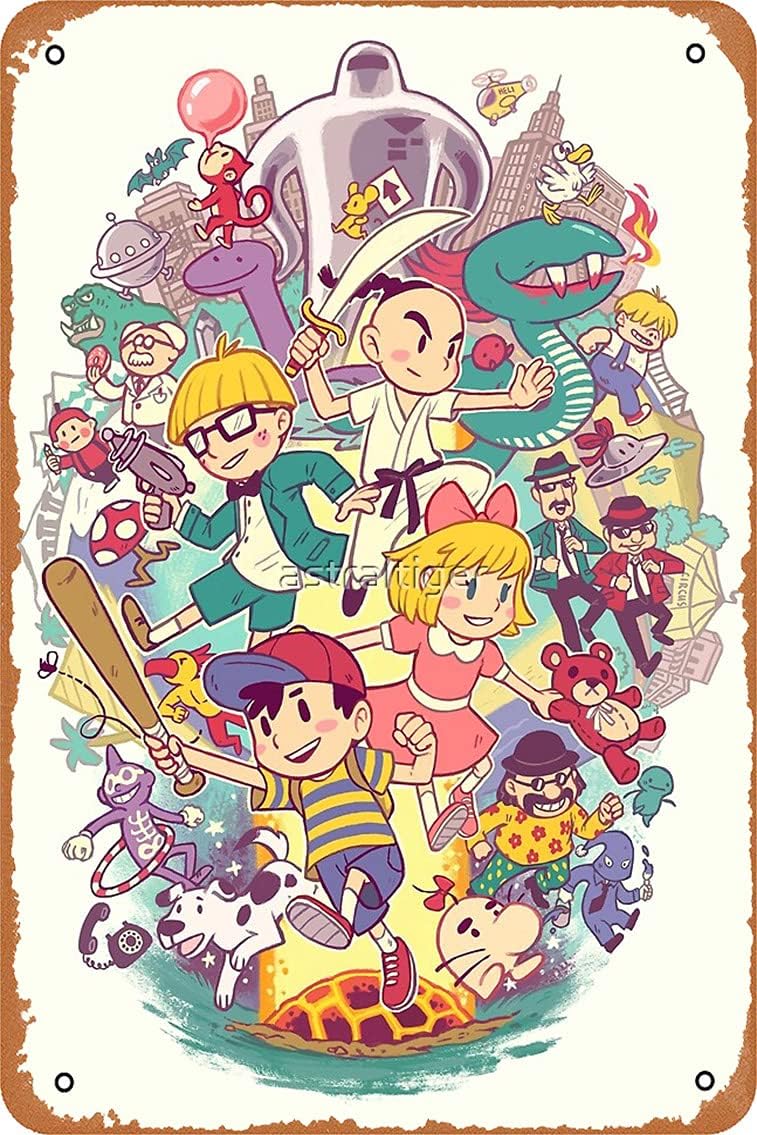 Amazon.com : Wall Decor Sign - Earthbound Poster - 8X12 Inch Vintage ...