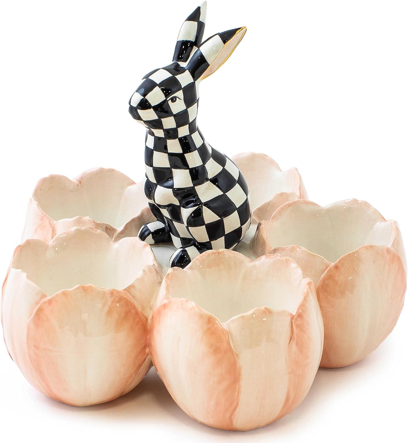 Amazon.com | MACKENZIE-CHILDS Spring Fling Candy Dish, Ceramic Rabbit ...