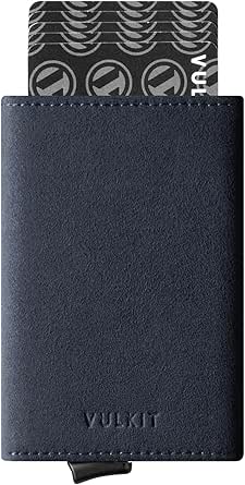 VULKIT Credit Card Holder RFID Blocking Mens Leather Bifold Card Wallet ...