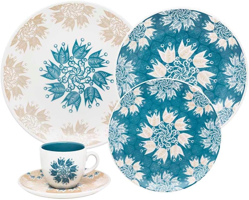Amazon.com | Oxford Tenia Set-30 pcs Porcelain Dinnerware Set, Large ...