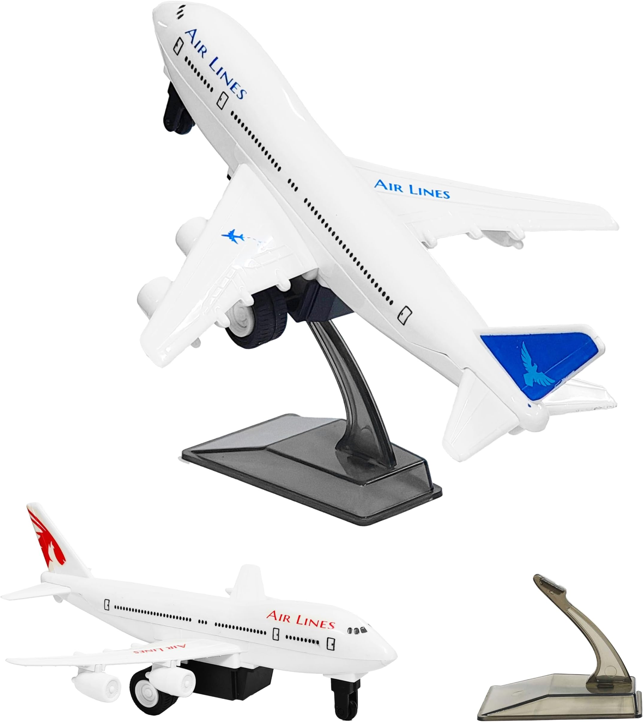 VGRASSP Pull Back Airplane Toy for Kids with Display Stand - No Sharp ...