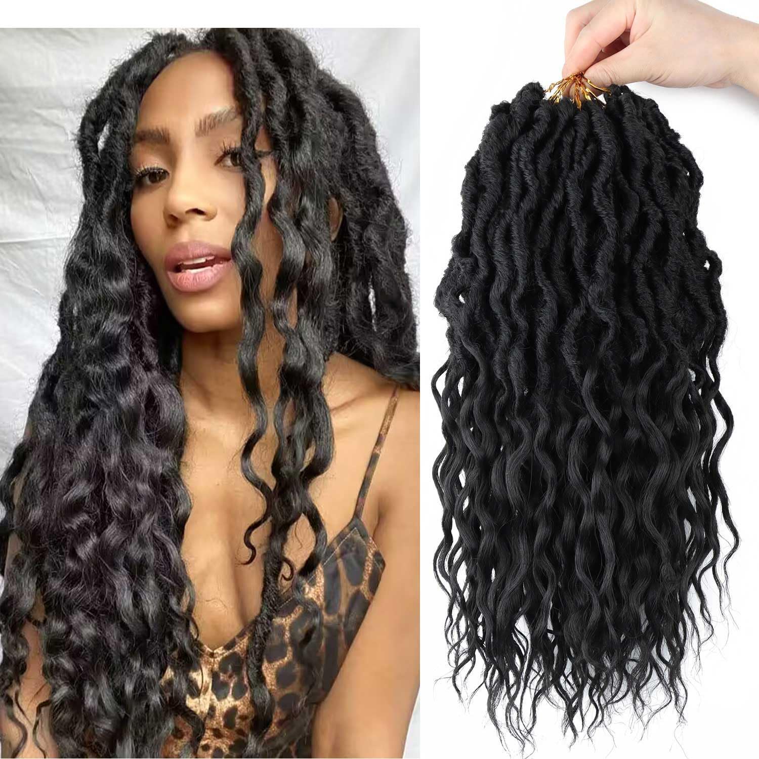 Amazon.com : Lickran 16 inch Faux Locs Crochet Hair 6 Packs Soft Locs ...