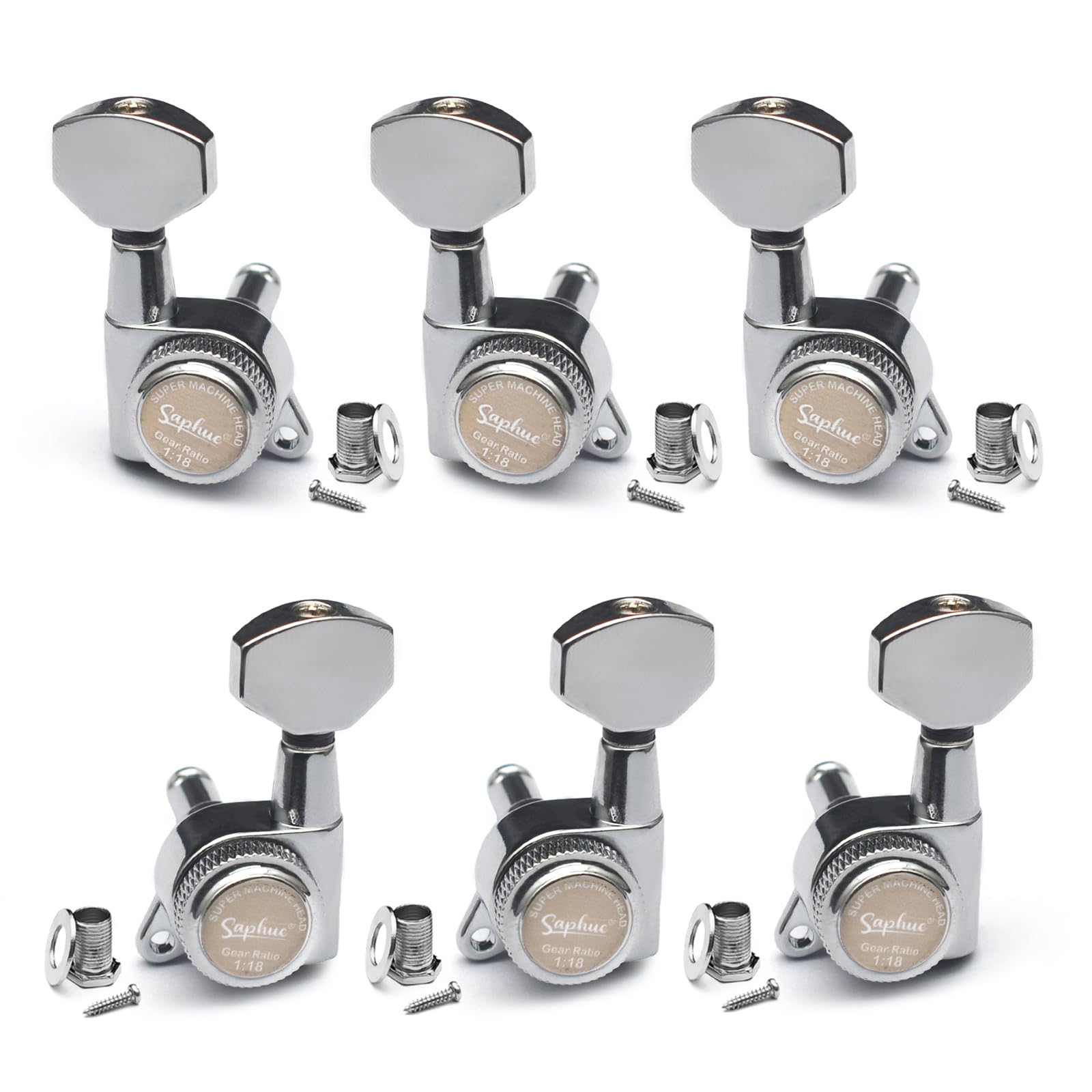 Amazon.com: SAPHUE Guitar Locking Tuners 1:18 Lock String Tuning Key ...