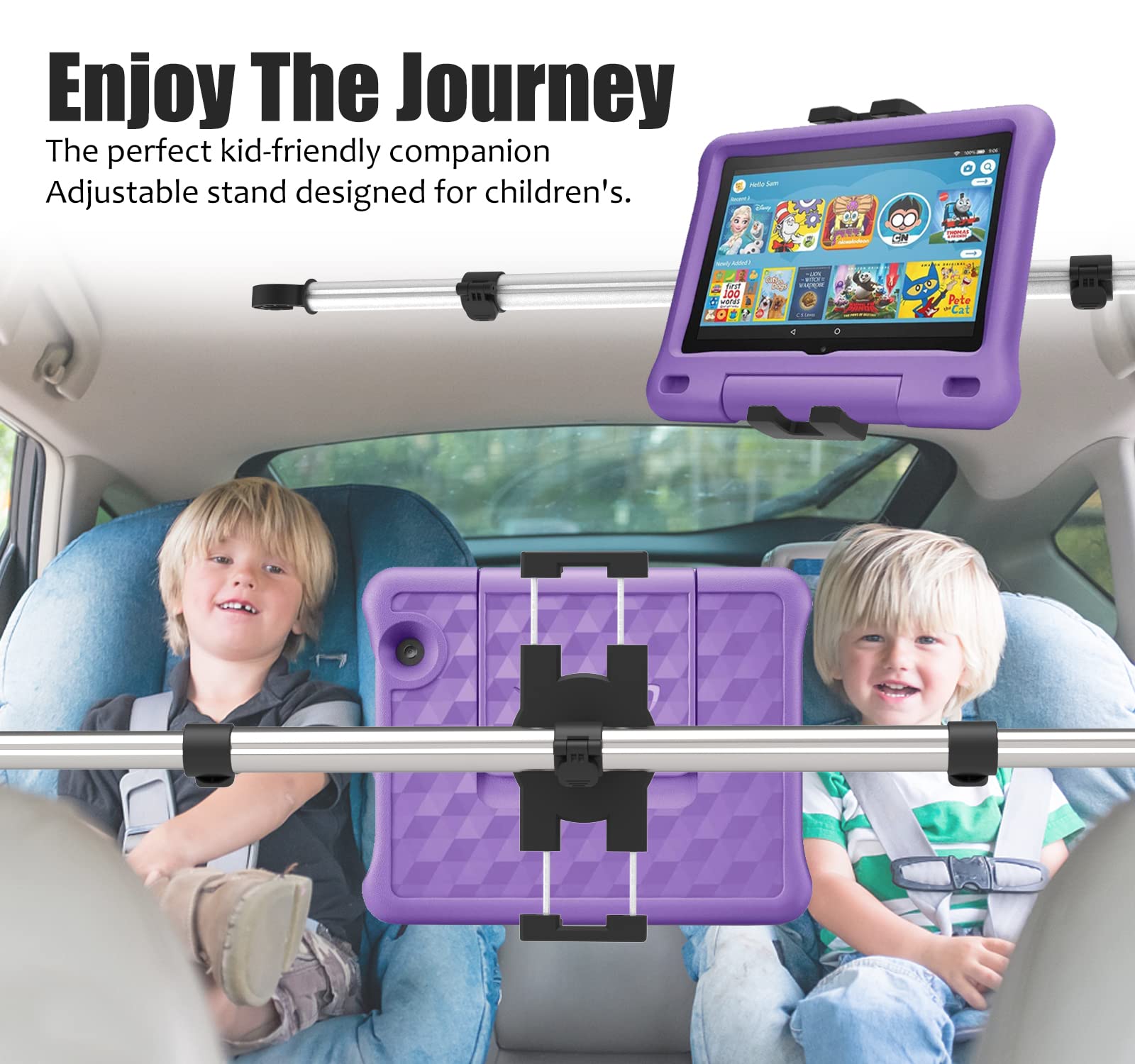 Charchendo Car Headrest Tablet Holder for Fire HD 7-10 Kids, Back Seat ...
