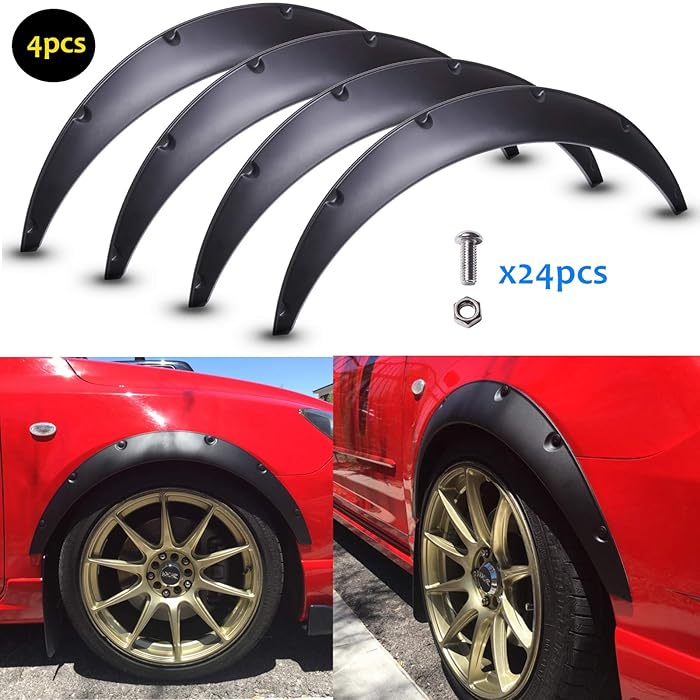 Buy Universal 4pcs PP 2"/70mm Fender Flares Over Wide Body Wheel Arches ...