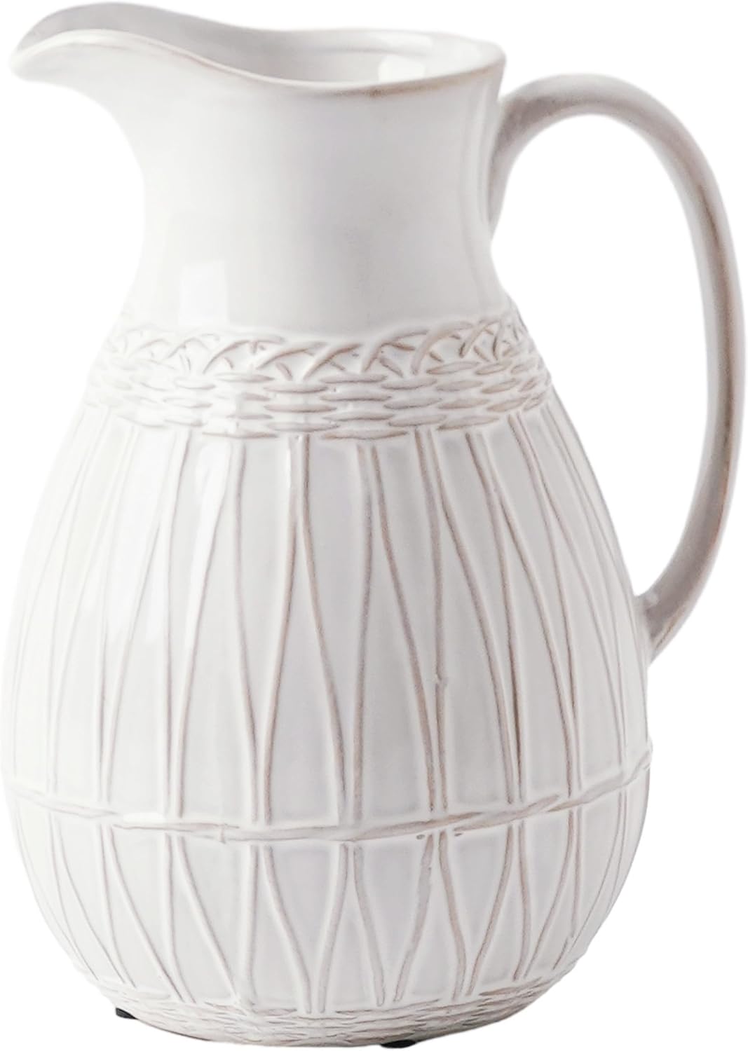 Amazon.com: VICTOR & TERESA Small White Ceramic Pitcher Vase for Home ...